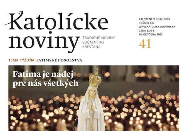 Najnovšie Katolícke noviny sa venujú téme fatimských posolstiev